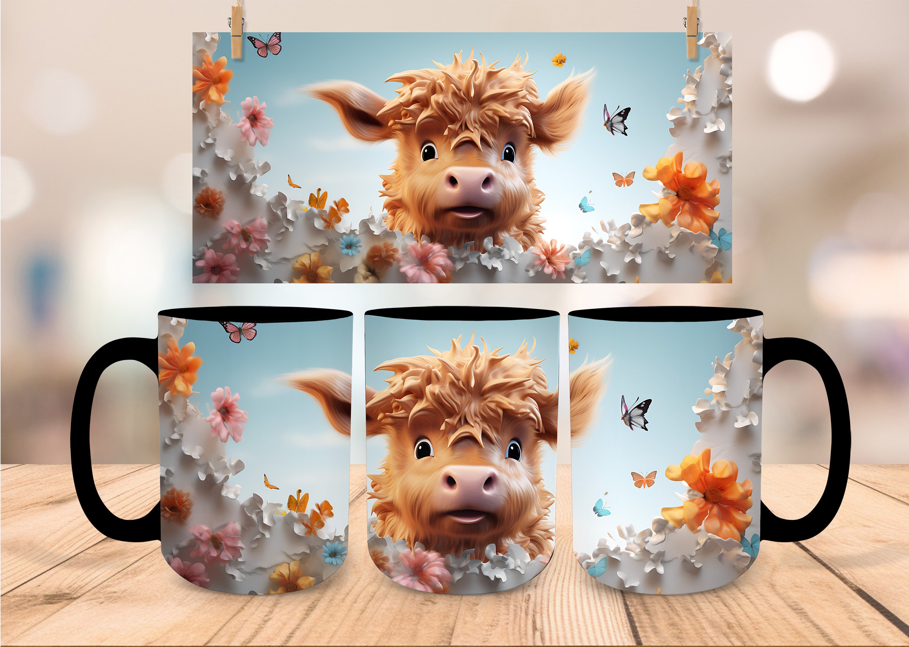 3D Cute Animals Mug Wrap Design Bundle, 11oz 15oz Coffee Mug ...