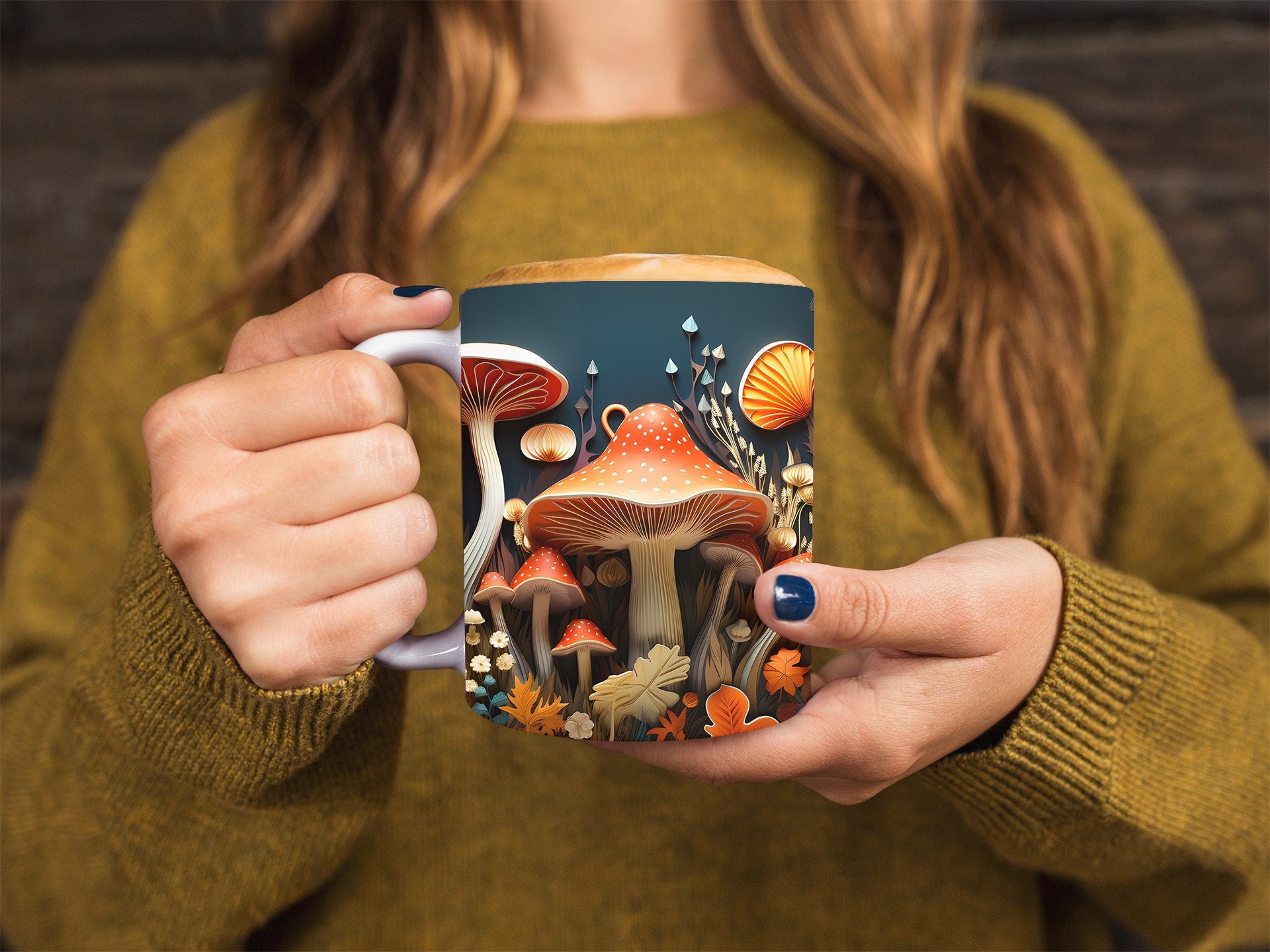 3D Mushrooms Mug, Mushroom Mug PNG, 3D Owl Mug Design, 3D Flower Mug ...