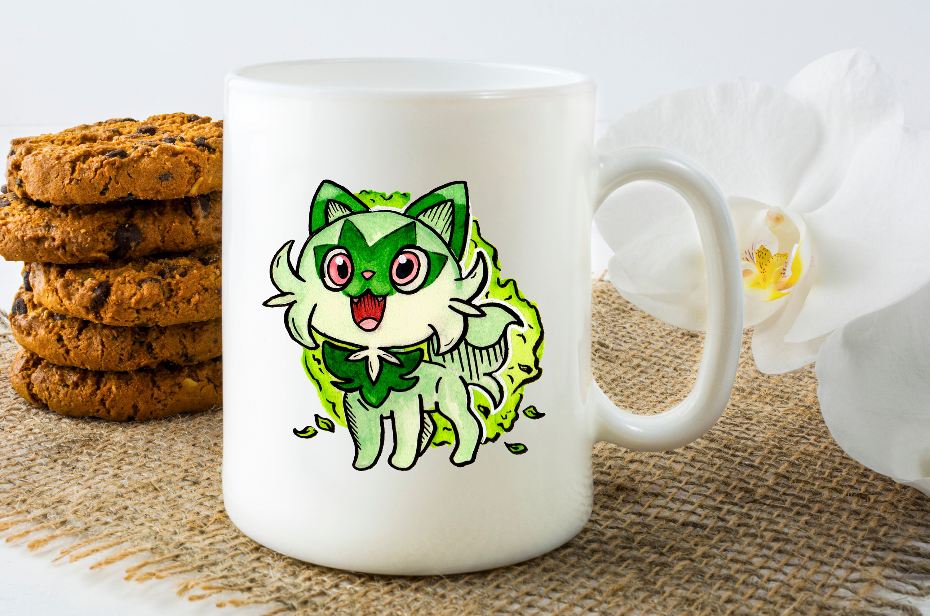 Sprigatito Mug, Pokémon Scarlet & Violet Mug, Pokémon Mug, Watercolor ...