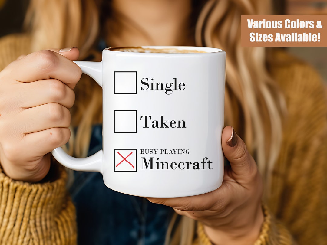 Minecraft Coffee Mug Gift, Gamer Mug, Busy Playing Games Parody Mug ...