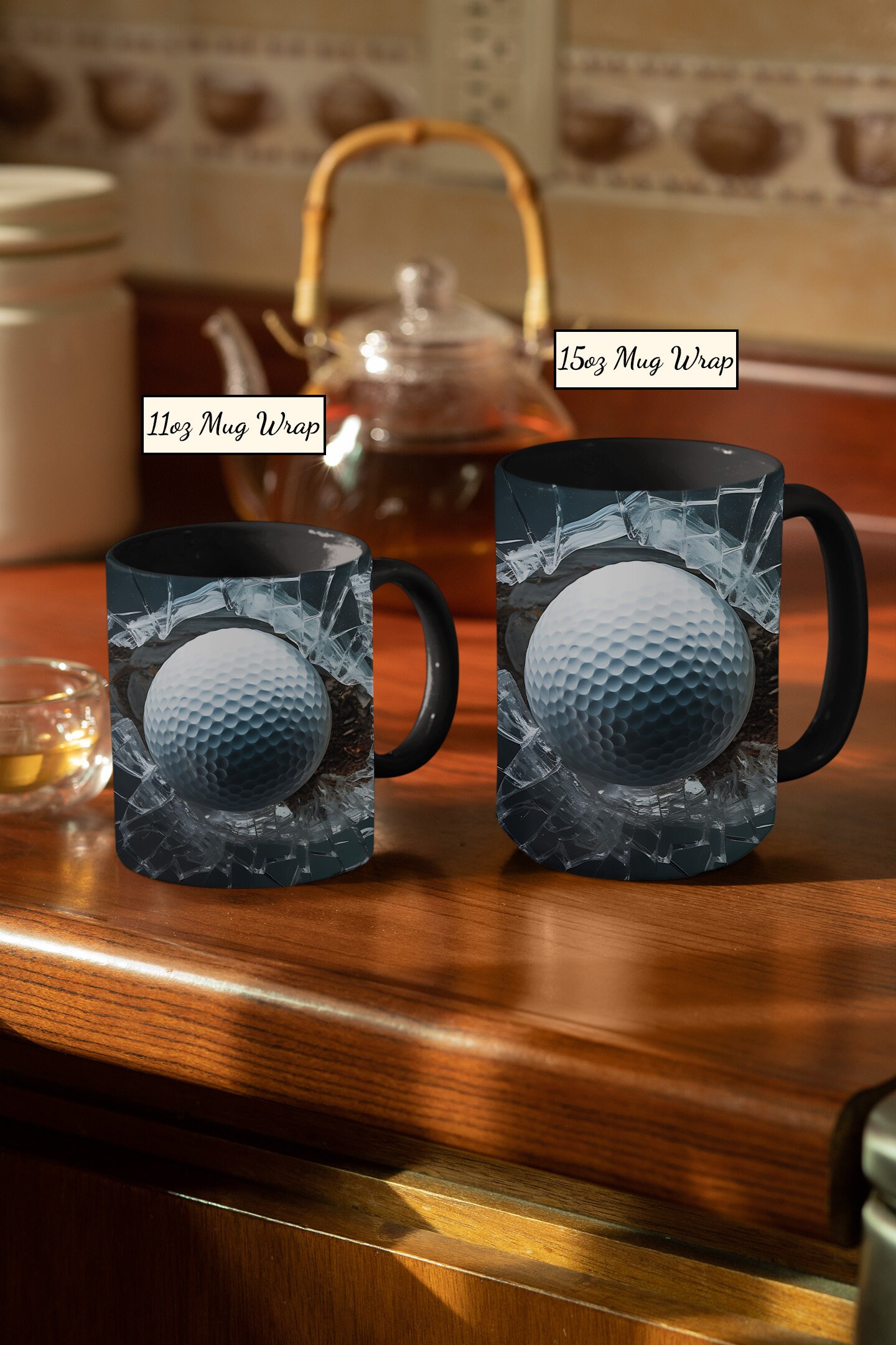 3D Golf Ball Mug Wrap Design Bundle, 3D Golfing Mug Wrap Design, 11oz ...