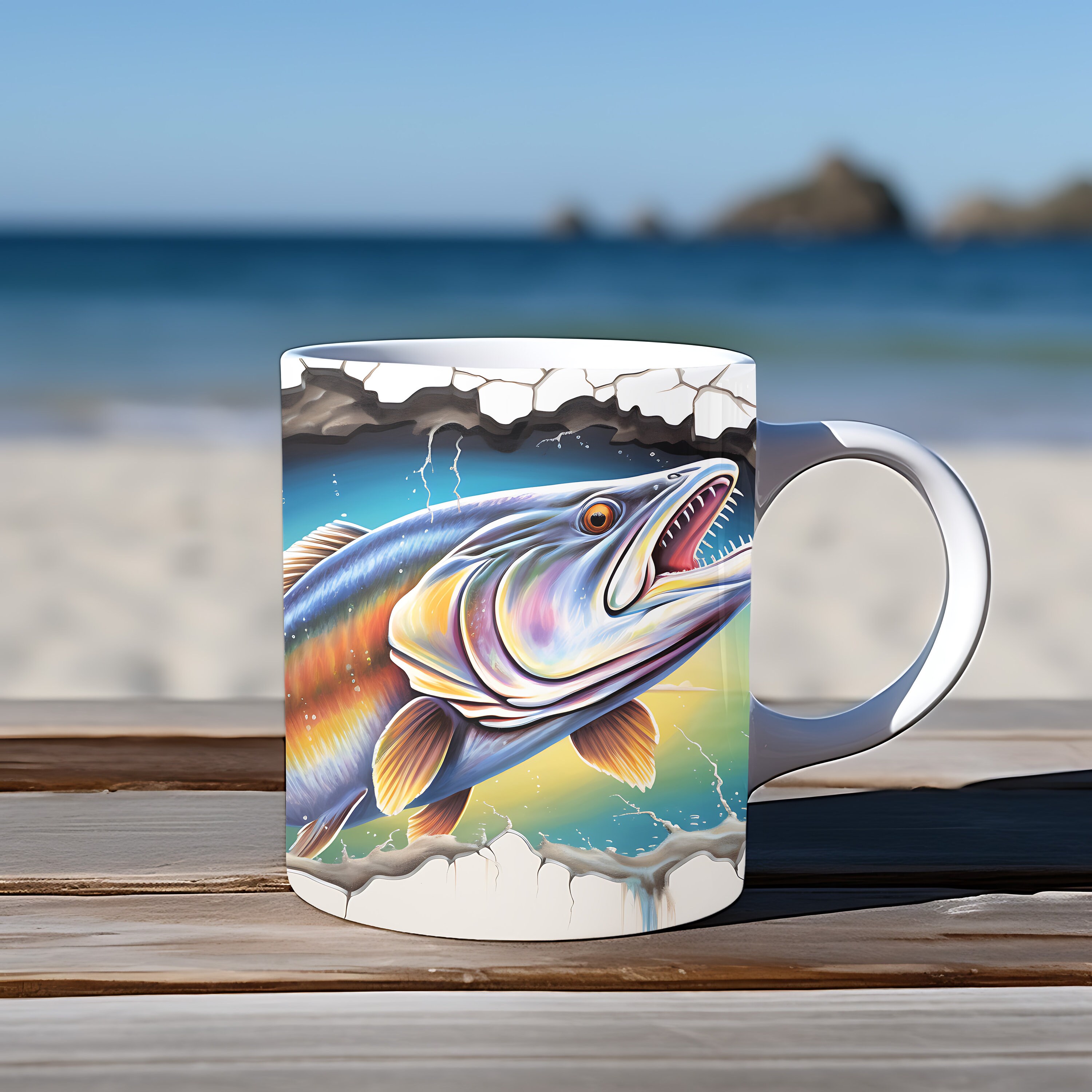 Fish Mug Wrap Bundle, Fishing Coffee Mug Wrap Sublimation Design, 11oz ...