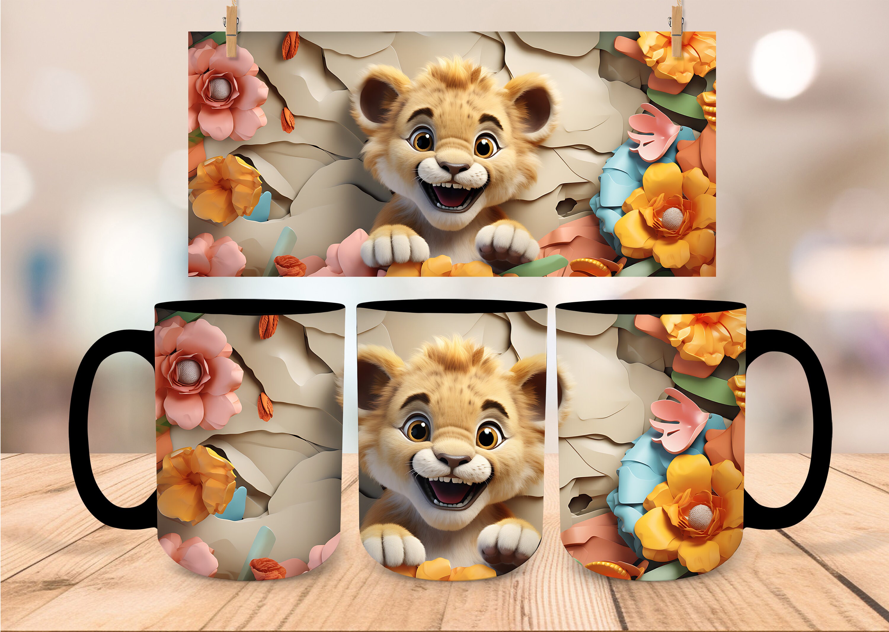 3D Cute Animals Mug Wrap Design Bundle, 11oz 15oz Coffee Mug ...