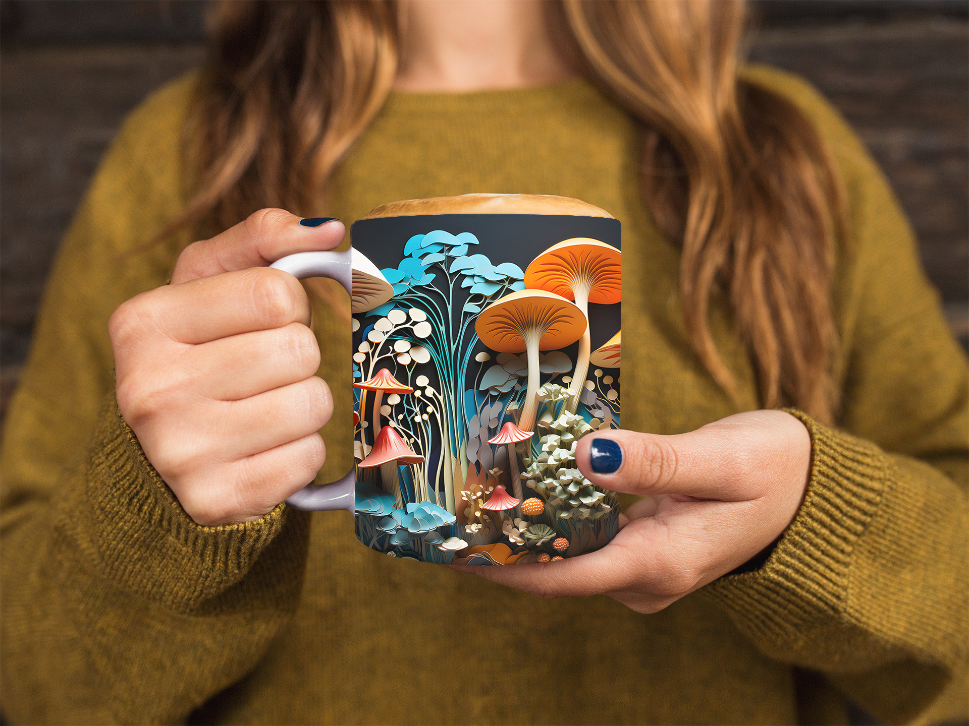 3D Mushrooms Mug, Mushroom Mug PNG, 3D Owl Mug Design, 3D Flower Mug ...