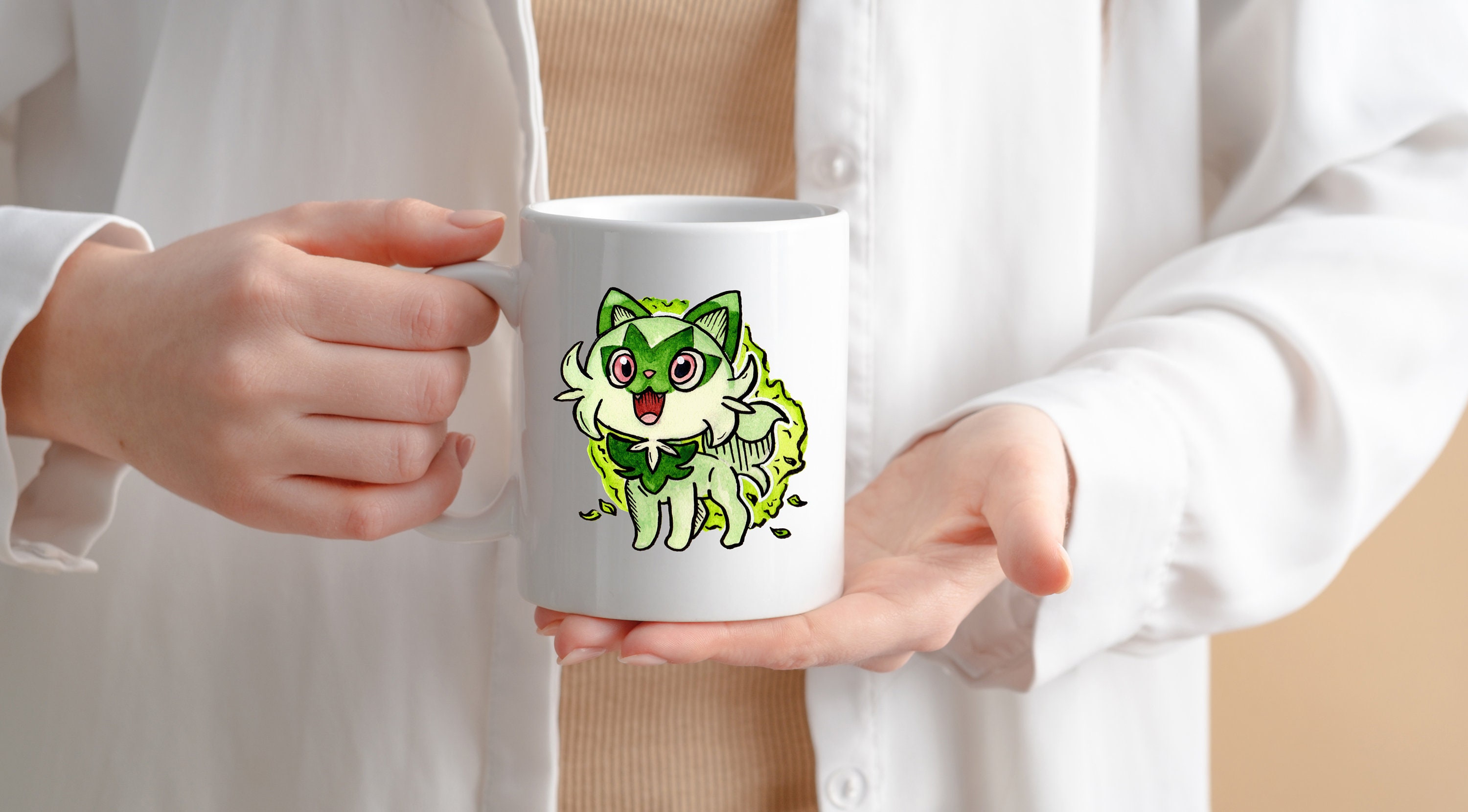 Sprigatito Mug, Pokémon Scarlet & Violet Mug, Pokémon Mug, Watercolor ...