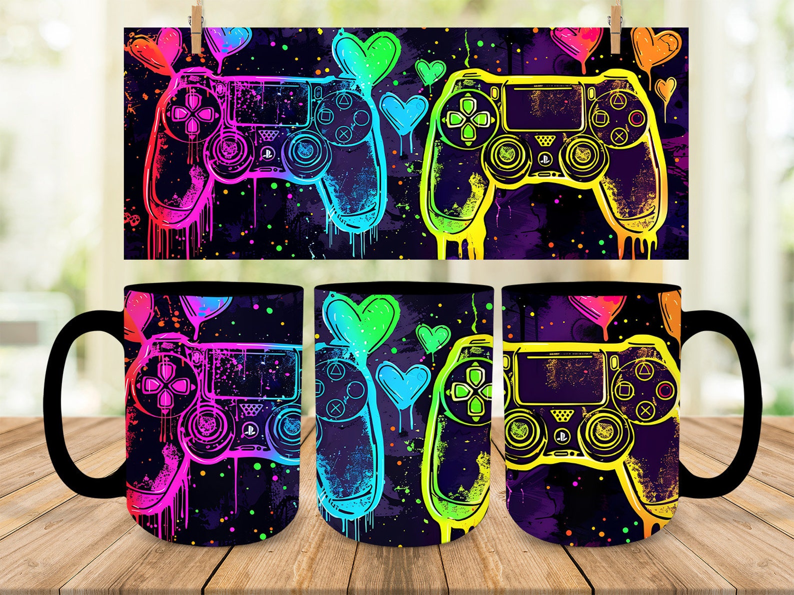 Video Game Variety Pack Mug Wrap Bundle, 11oz and 15oz Gaming Mug ...