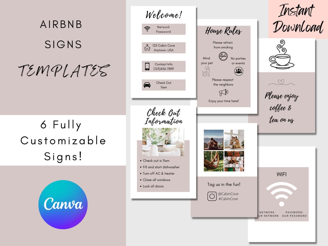 AIRBNB Signs, AIRBNB Signs Templates, Customizable AIRBNB Signs Using ...