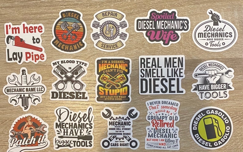 Diesel Mechanic Stickers, Tooling Decals, Mechanic Gift Pack - Etsy