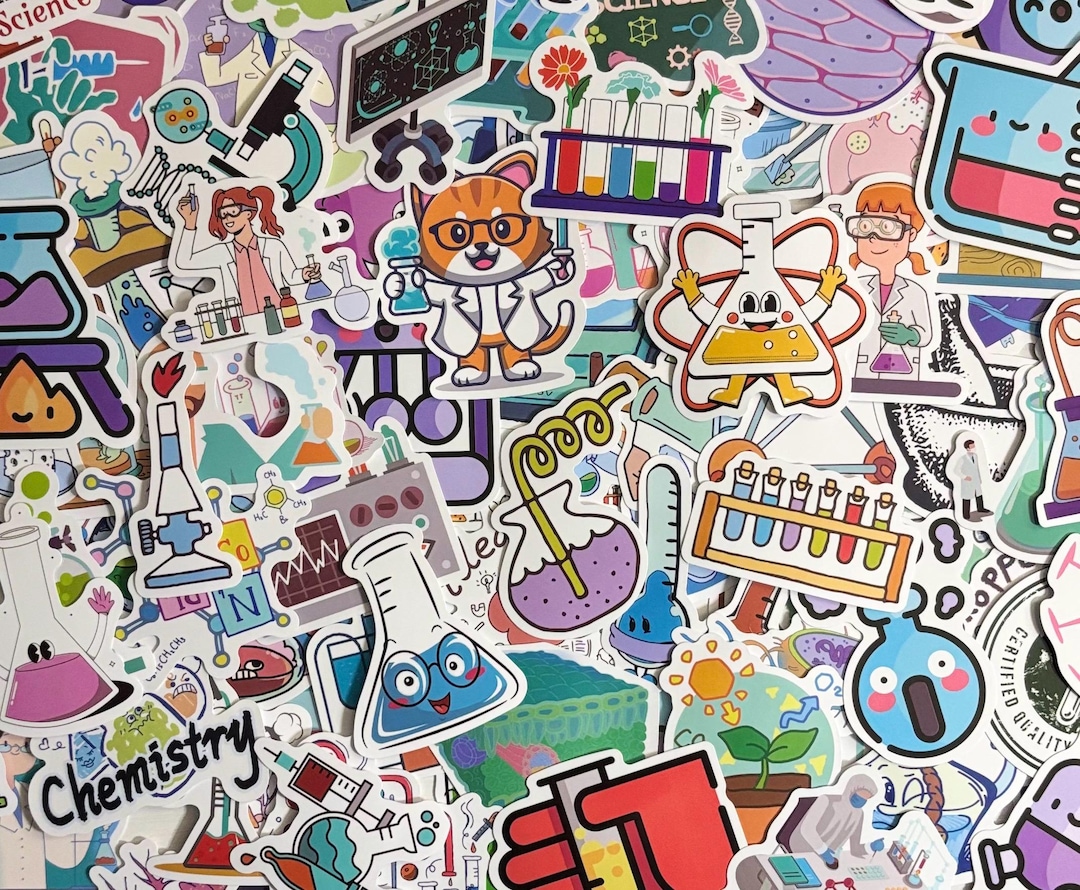 Science Themed Stickers Pack of 10, 20 or 50 Decals for Planners ...