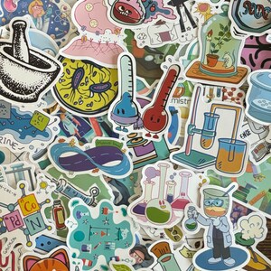 5-50 Pack Science Themed Stickers for Laptops, Skateboards, Phones ...