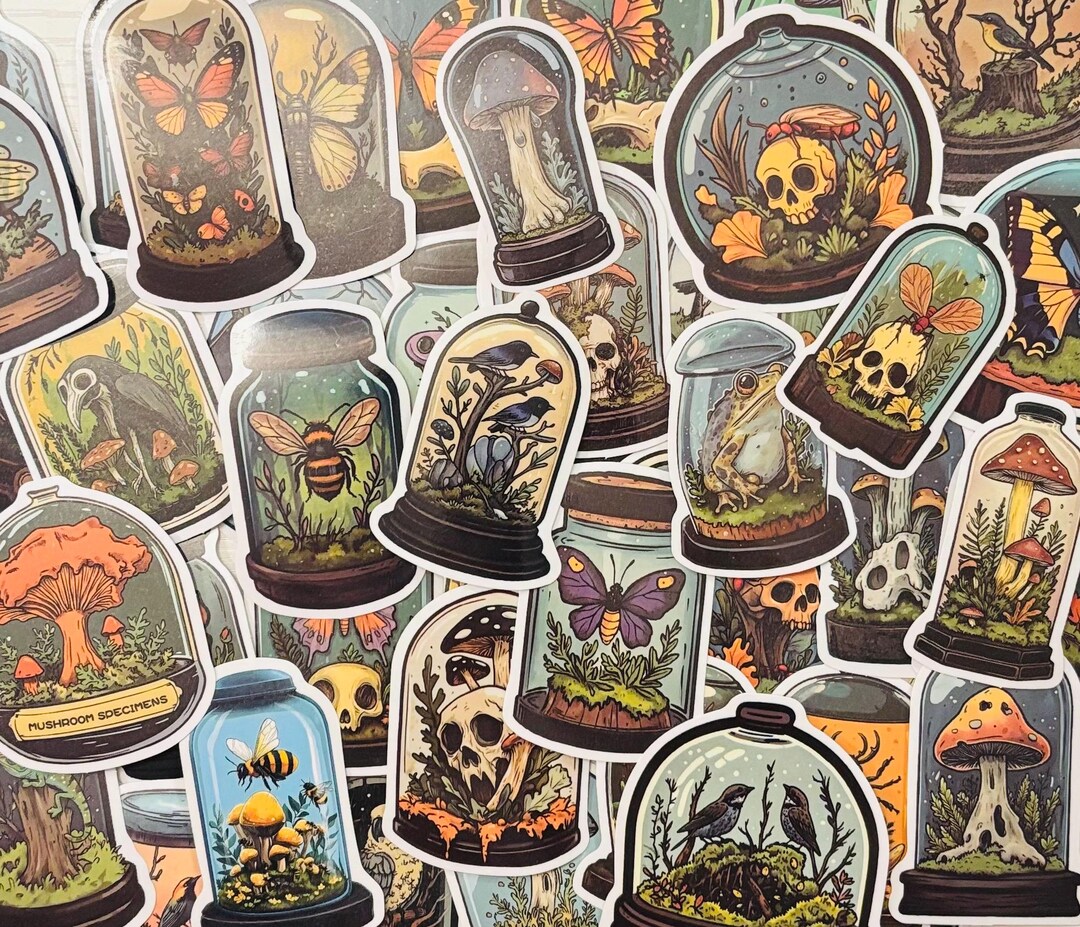 Vintage Specimen Jar Stickers Pack of 10, 20 or 50 for Planners ...