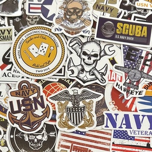 5-50 Pack Navy Stickers for Laptops, Skateboards, Phones, Rewards ...