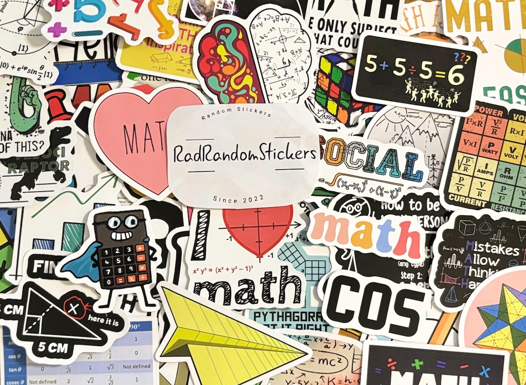 5-50 Pack Math Themed Stickers for Laptops, Skateboards, Phones ...