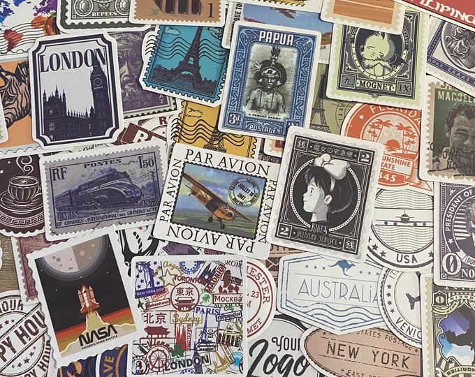 50 Transparent Passport Stamp Sticker Pack With 50 Vinyl Clear Tourist ...