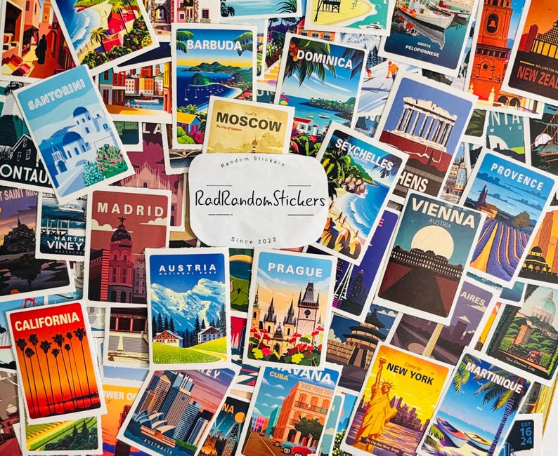 World Travel Stickers, Passport, Journey, Journal Decals - Etsy