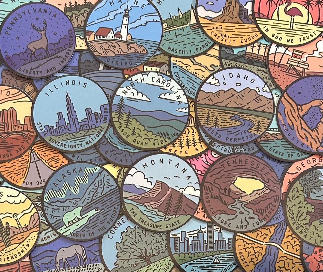 50 Pack of USA State Stickers for Laptops, Skateboards, Phones, Rewards ...
