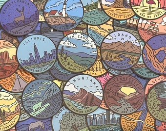 50 Pack of USA State Stickers for Laptops, Skateboards, Phones, Rewards ...