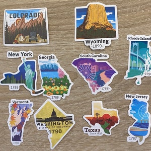 50 Pack of USA State Stickers for Laptops, Skateboards, Phones, Rewards ...