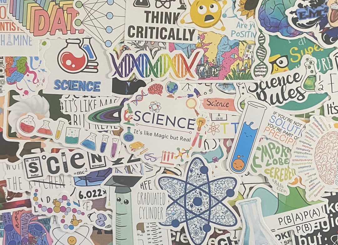 5-50 Pack Science Themed Stickers for Laptops, Skateboards, Phones ...