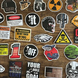 5-50 Pack Hard Hat Construction Themed Stickers for Laptops ...