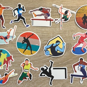 5-50 Pack Track and Field Stickers for Laptops, Skateboards, Phones ...