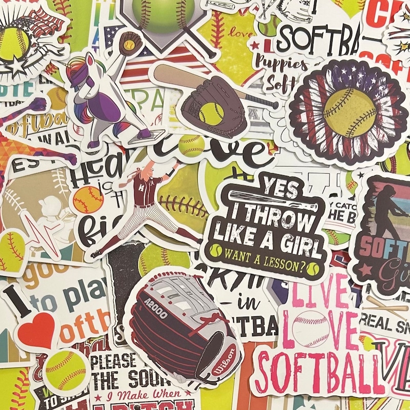 Softball Sticker - Etsy