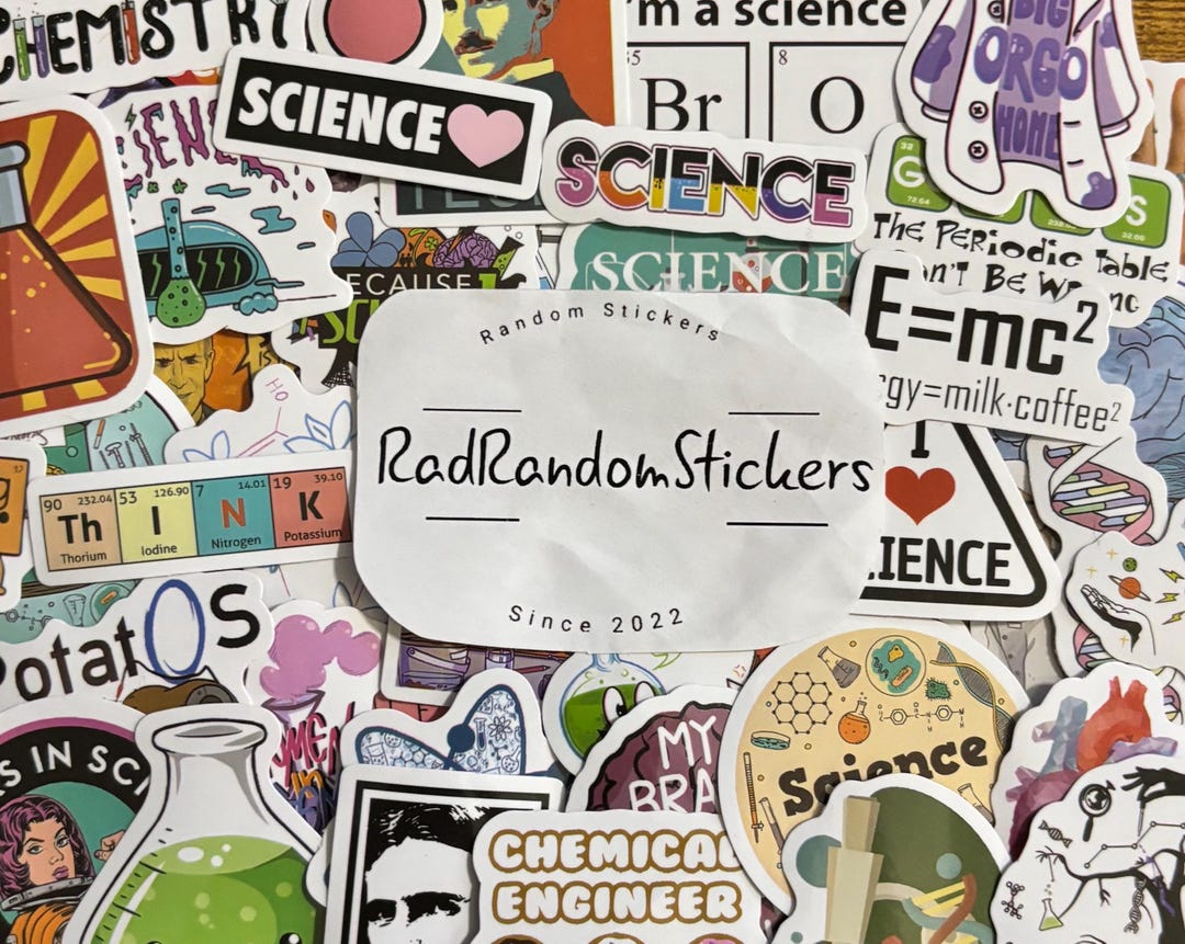 5-50 Pack Small Science Themed Stickers Packs up to for Laptops ...