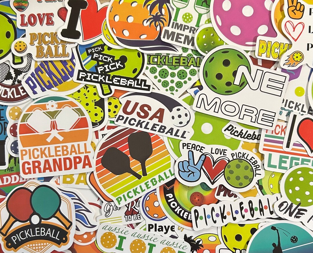 5-50 Pack Pickleball Stickers for Laptops, Skateboards, Phones, Rewards ...