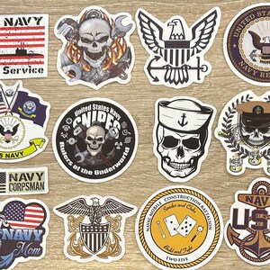 5-50 Pack Navy Stickers for Laptops, Skateboards, Phones, Rewards ...