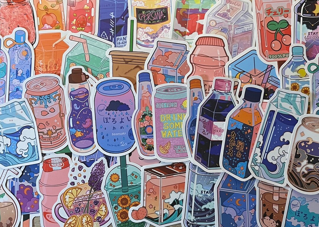 Aesthetic Drink Korean and Japanese Style Stickers for Laptops ...