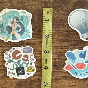 5-50 Pack Science Themed Stickers for Laptops, Skateboards, Phones ...