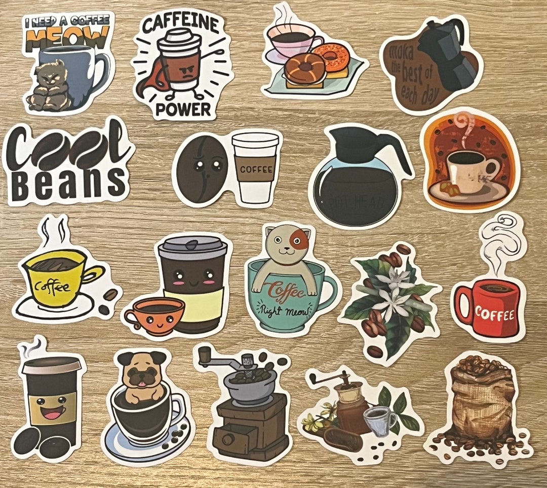 Coffee, Caffeine Addicts, Lovers Stickers Pack of 10, 20 or 50 Decals ...