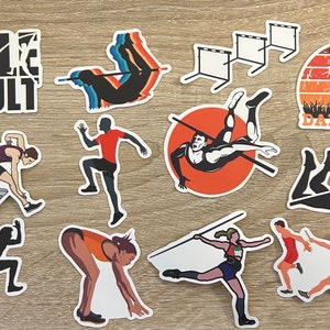 5-50 Pack Track and Field Stickers for Laptops, Skateboards, Phones ...