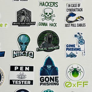 Computer, Hacker Themed Stickers Pack of 10, 20 or 50 Decals for ...