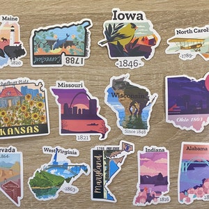 50 Pack of USA State Stickers for Laptops, Skateboards, Phones, Rewards ...
