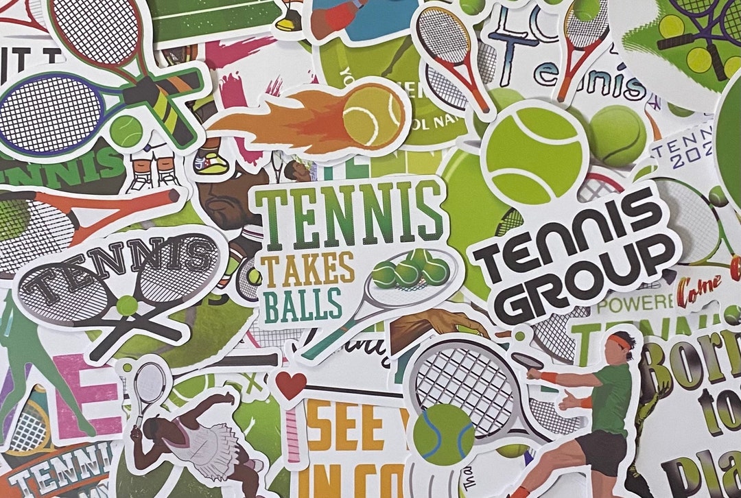 5-50 Pack Tennis Themed Stickers for Laptops, Skateboards, Phones ...