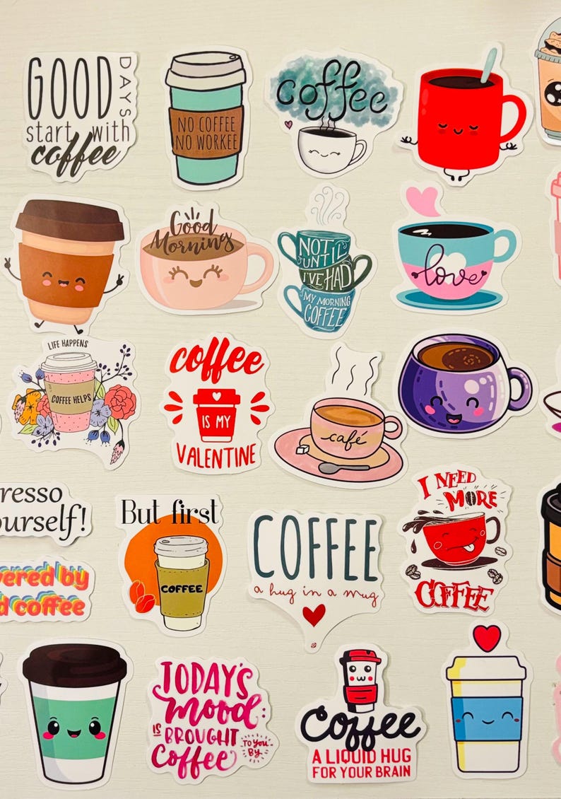 Coffee Stickers Pack, Caffeine Lover Decals for Planners, Journals - Etsy