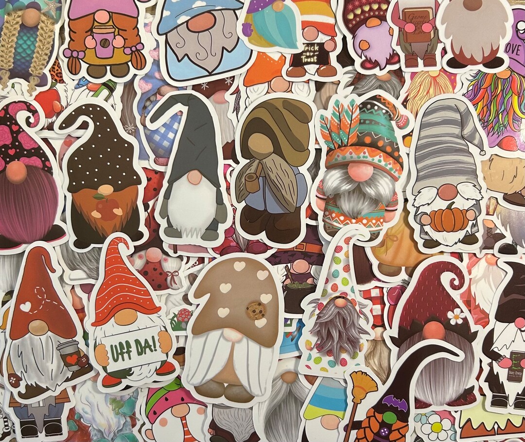 5-50 Pack Gnome Stickers for Laptops, Skateboards, Phones, Rewards ...