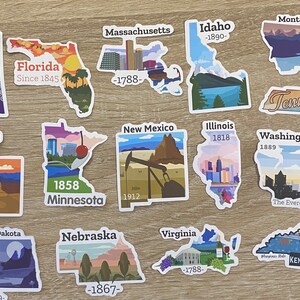 50 Pack of USA State Stickers for Laptops, Skateboards, Phones, Rewards ...