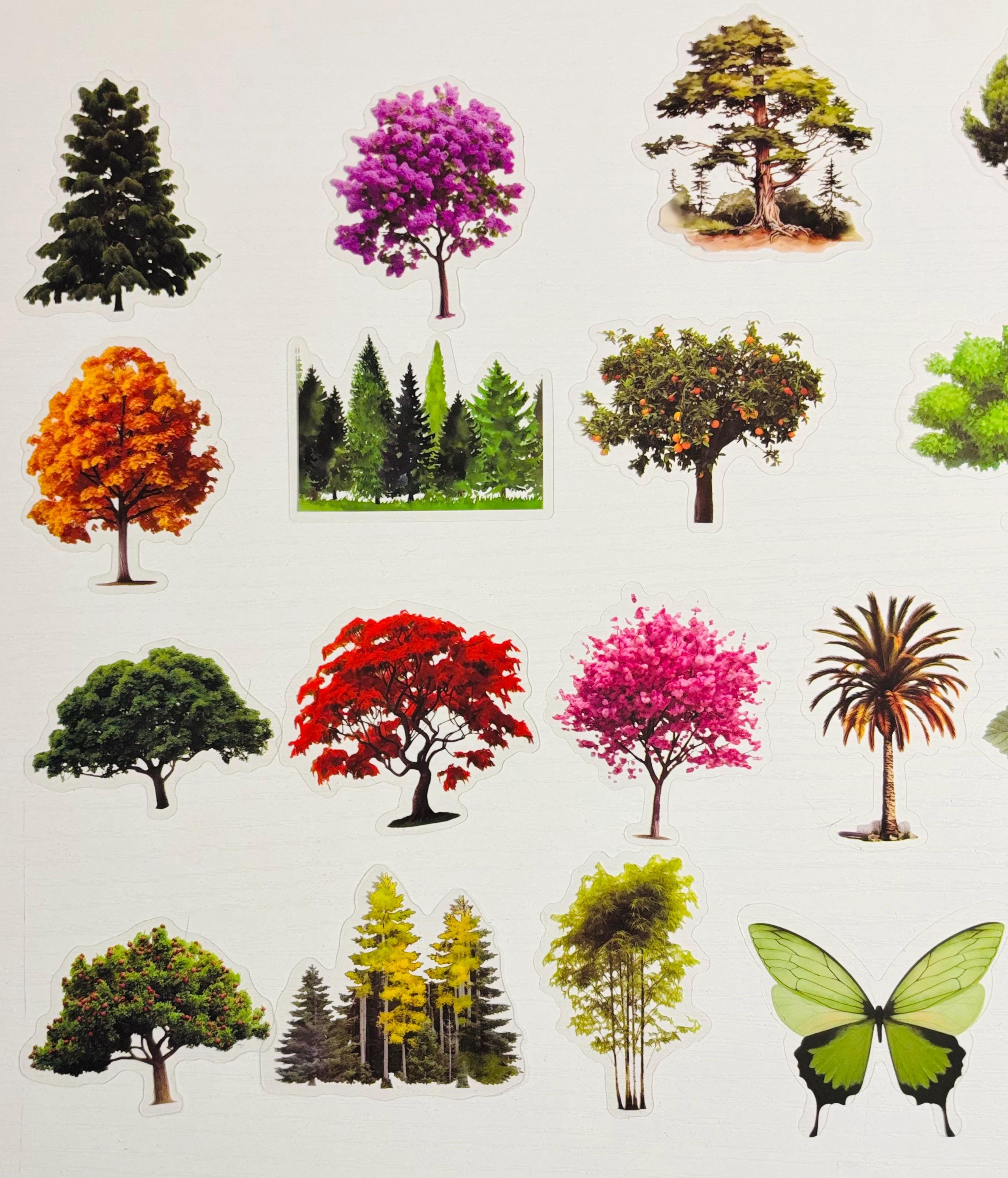 Nature Tree Stickers, Planner Decals, Scrapbook Supplies - Etsy