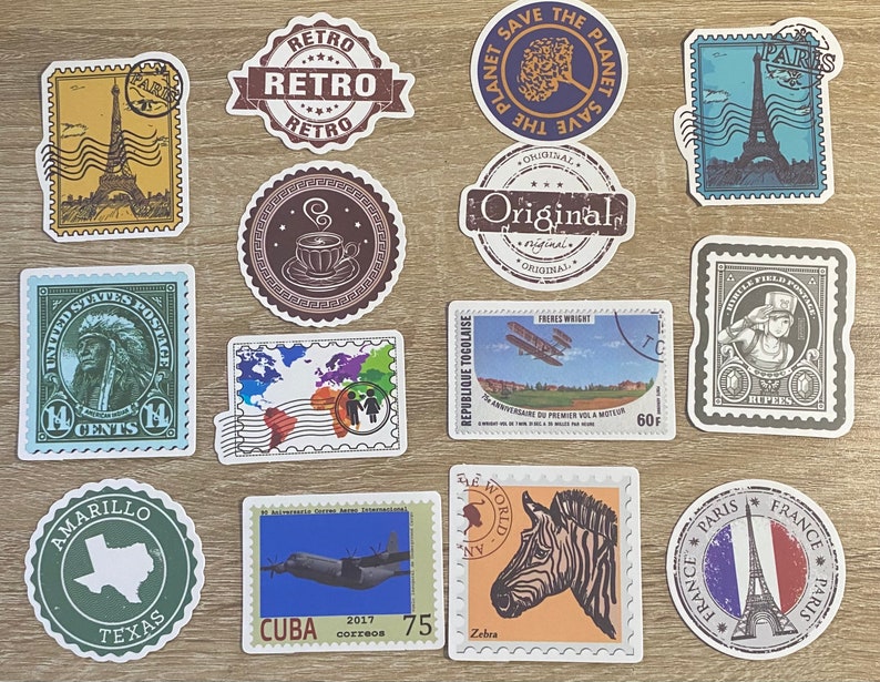 5-50 Pack Travel Passport Stamps Themed Stickers for - Etsy