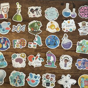 5-50 Pack Science Themed Stickers for Laptops, Skateboards, Phones ...