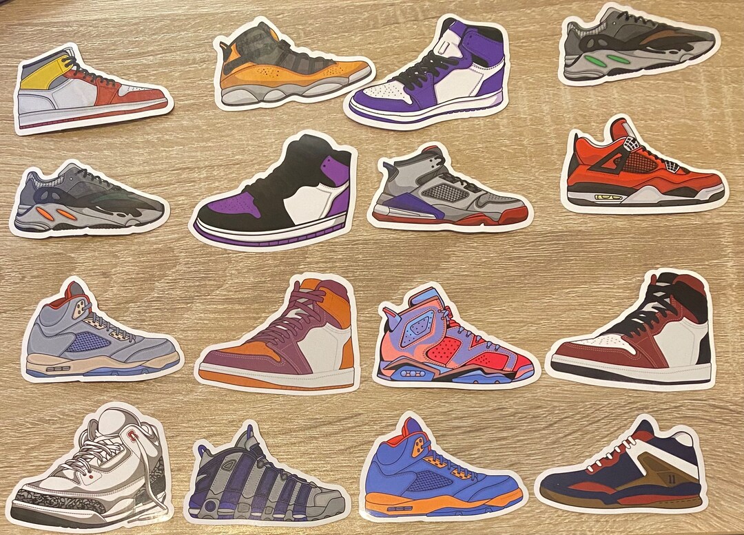 5-50 Pack Shoe, Sneaker Stickers for Laptops, Skateboards, Phones ...