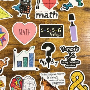 5-50 Pack Math Themed Stickers for Laptops, Skateboards, Phones ...