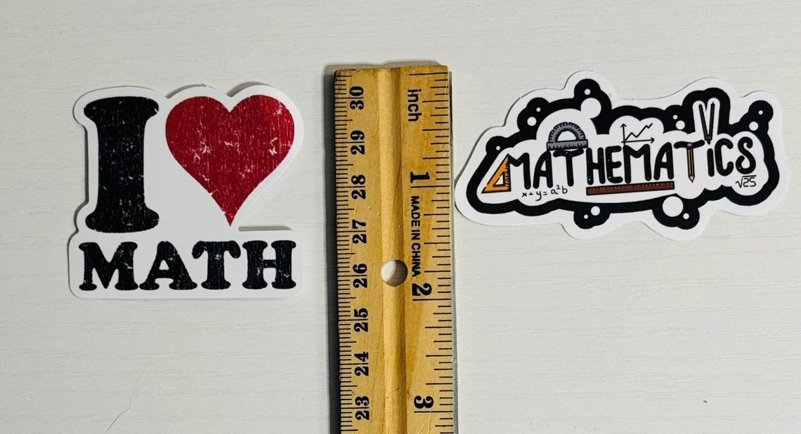 Math Themed Stickers Pack of 10, 20 or 50 Decals for Planners, Journals ...