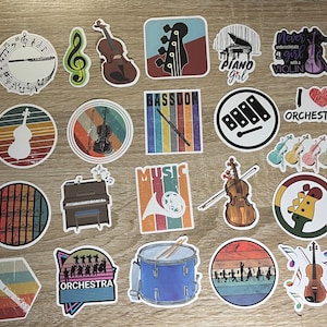 5-20 Pack Music Themed Stickers for Laptops, Skateboards, Phones ...