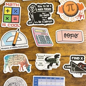 5-50 Pack Math Themed Stickers for Laptops, Skateboards, Phones ...