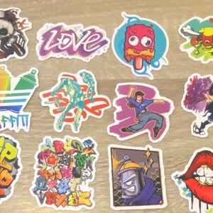 5-50 Pack Graffiti Street Art Themed Stickers for Laptops, Skateboards ...