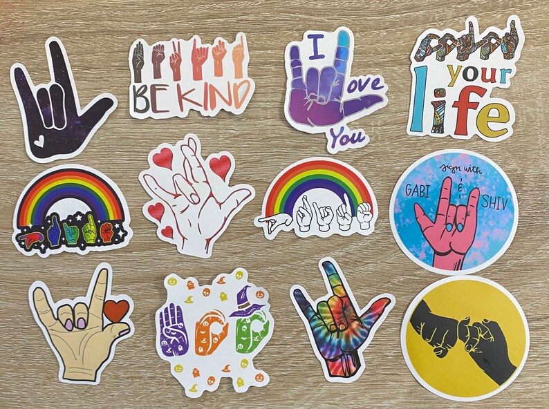 5-50 Pack ASL Sign Language Stickers for Laptops - Etsy