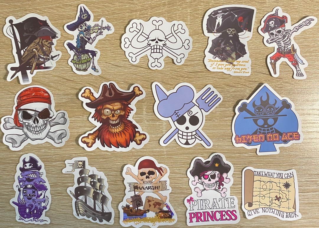 5-50 Pack Pirate Stickers for Laptops, Skateboards, Phones, Rewards ...